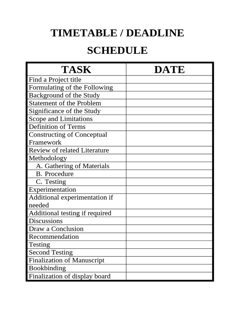 Timetable | PDF