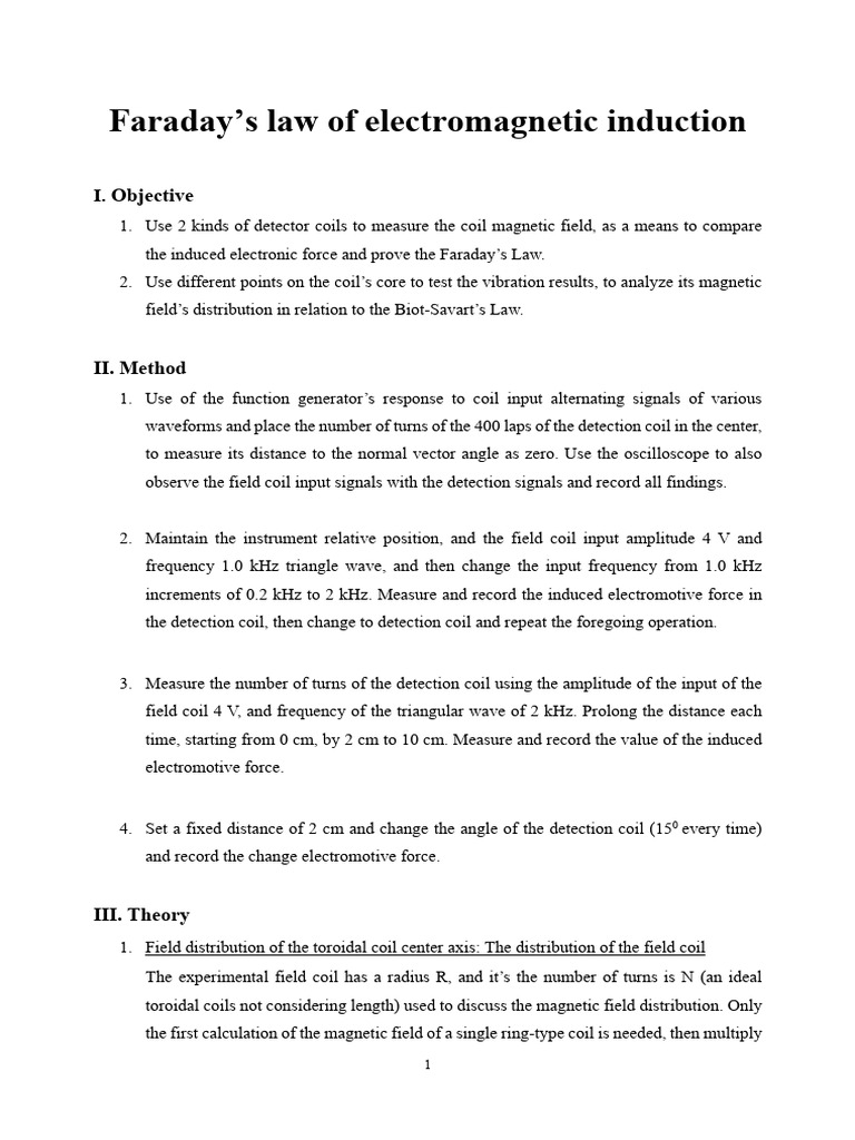Faraday's Law of Electromagnetic Induction | PDF | Amplitude ...