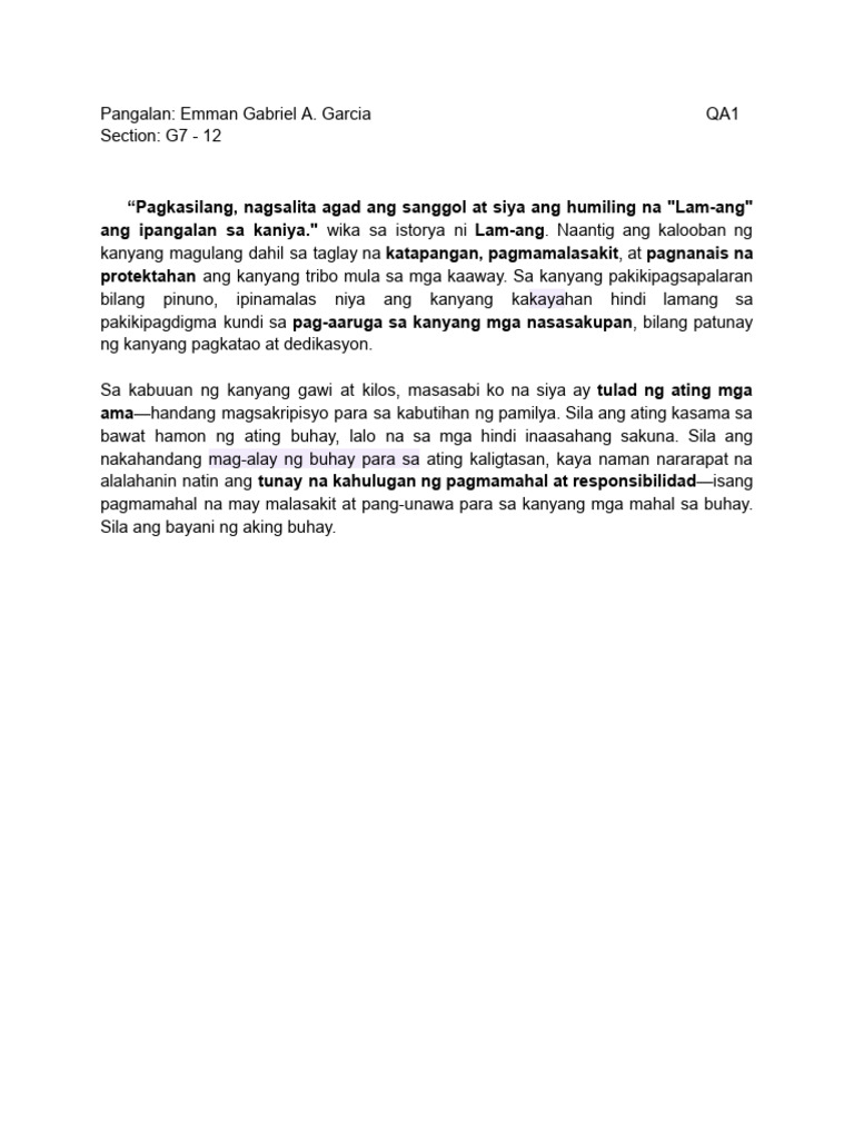 Filipino QA1 Garcia | PDF