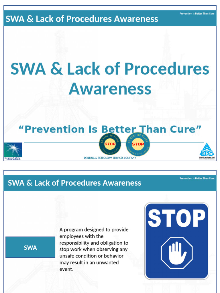 SWA & LAck of Procedures Campaign | PDF | Safety