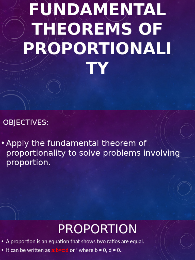 Fundamental Theorems of Proportionality (Autosaved) | PDF | Line (Geometry) | Classical Geometry