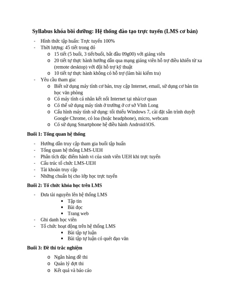 Syllabus LMS 2020 | PDF