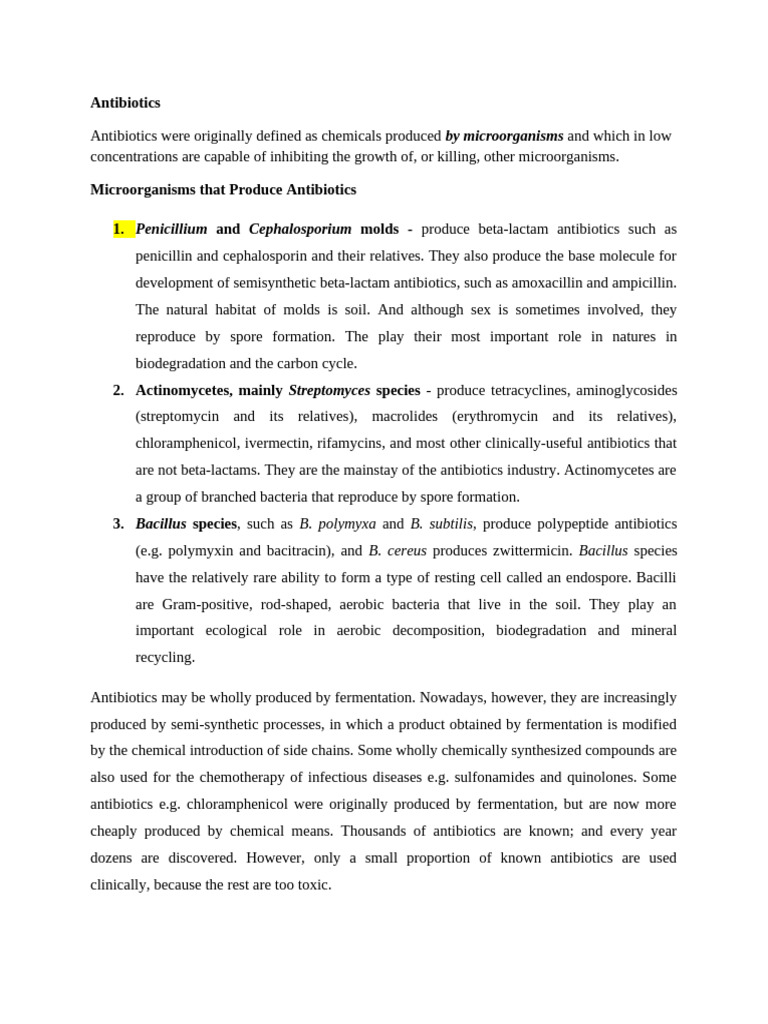 Biochemical Pharmacology Notes Antibiotics | PDF | Antibiotics