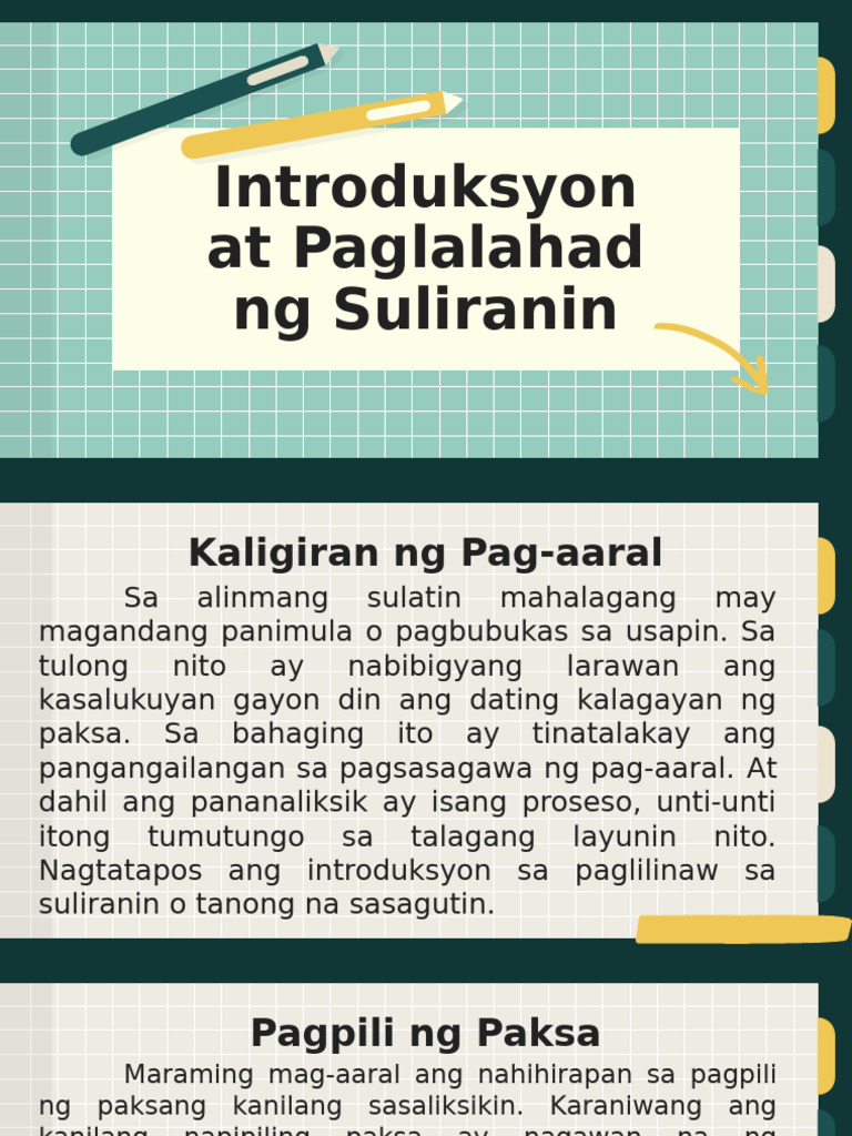 Aralin 2 - Introduksyon at Paglalahad NG Suliranin | PDF