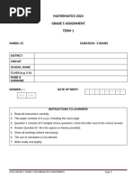 Grade 6 Term 1 Maths Test 2025 | PDF