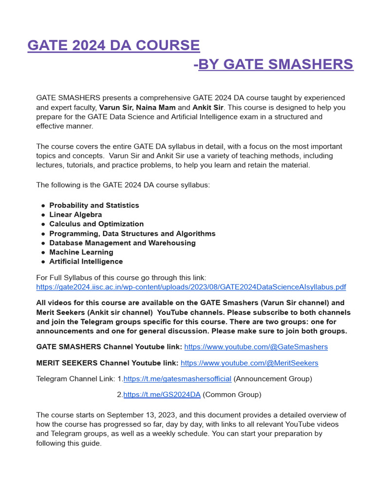 DA Course by Gate Samshers | PDF | Probability Distribution | Statistics