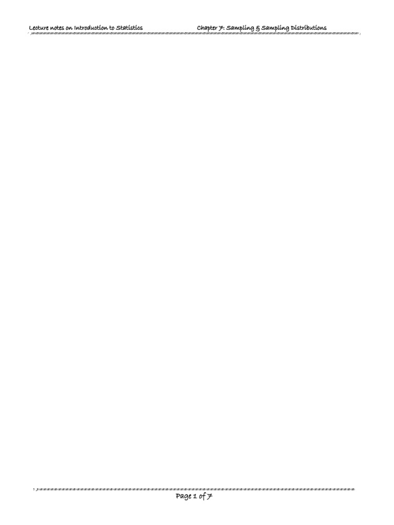 Chapter-7-Sampling & Sampling Distributions | PDF | Sampling (Statistics) | Probability Distribution