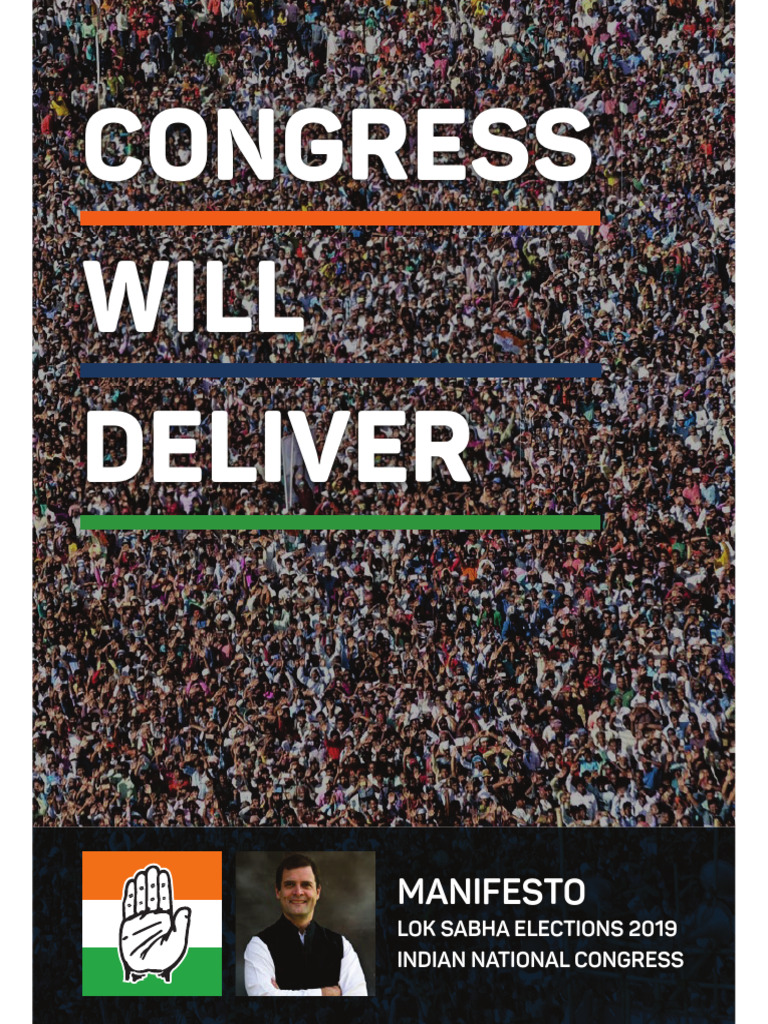 Congress Manifesto for 2019 Elections | PDF | Indian National Congress ...