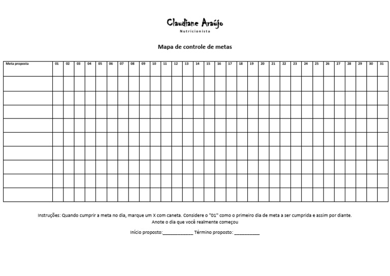 Mapa Controle de Metas PDF | PDF