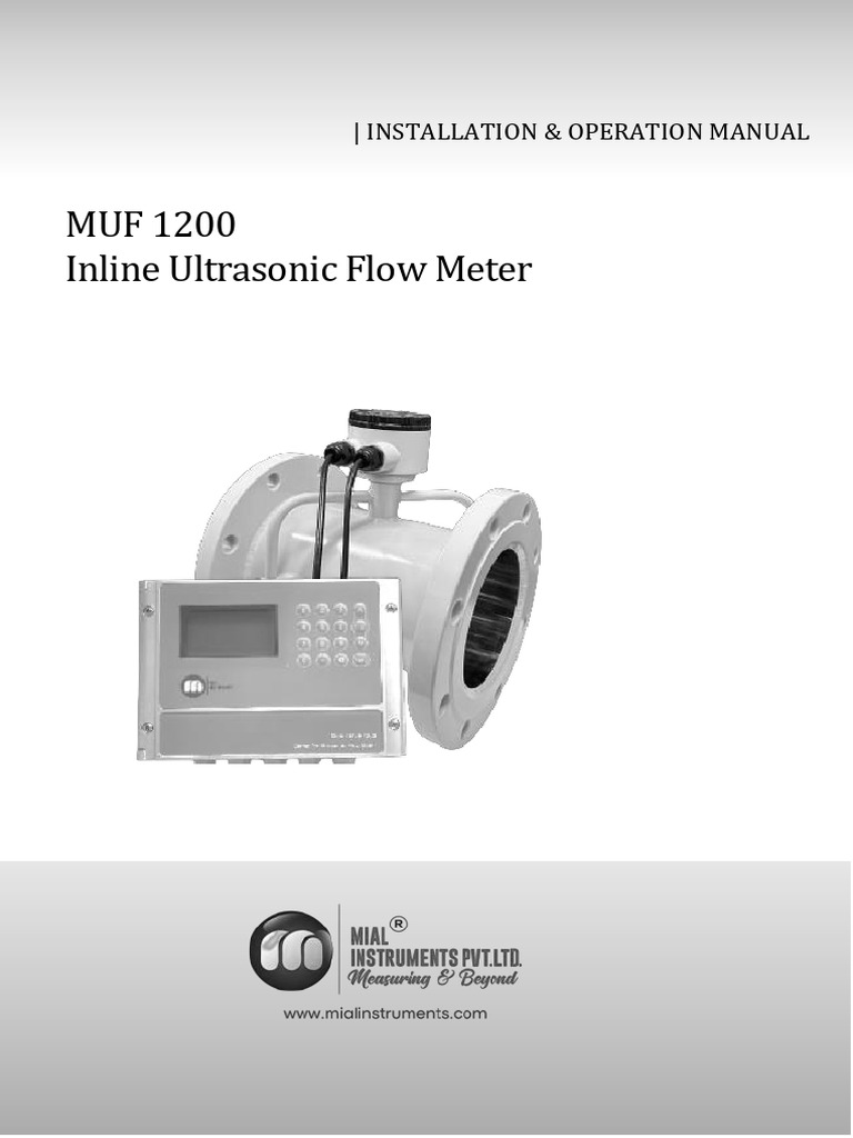 MUF 1200 Ultrasonic Flow Meter Manual | PDF | Flow Measurement
