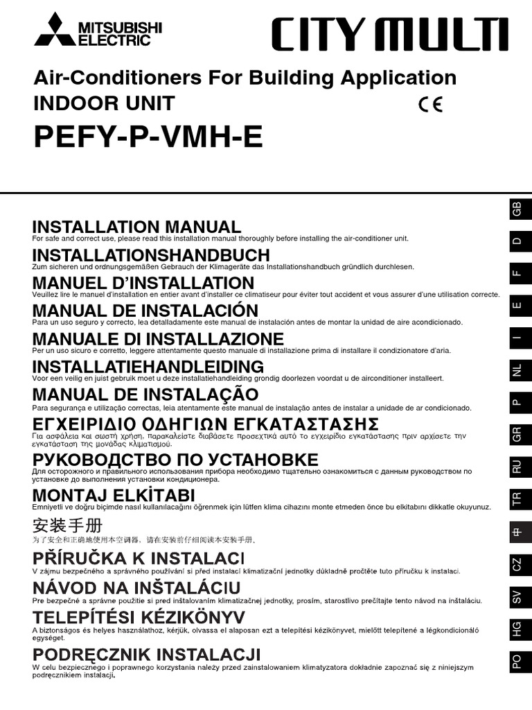 PEFY-P40 Air Conditioner Installation Guide | PDF | Pipe (Fluid ...