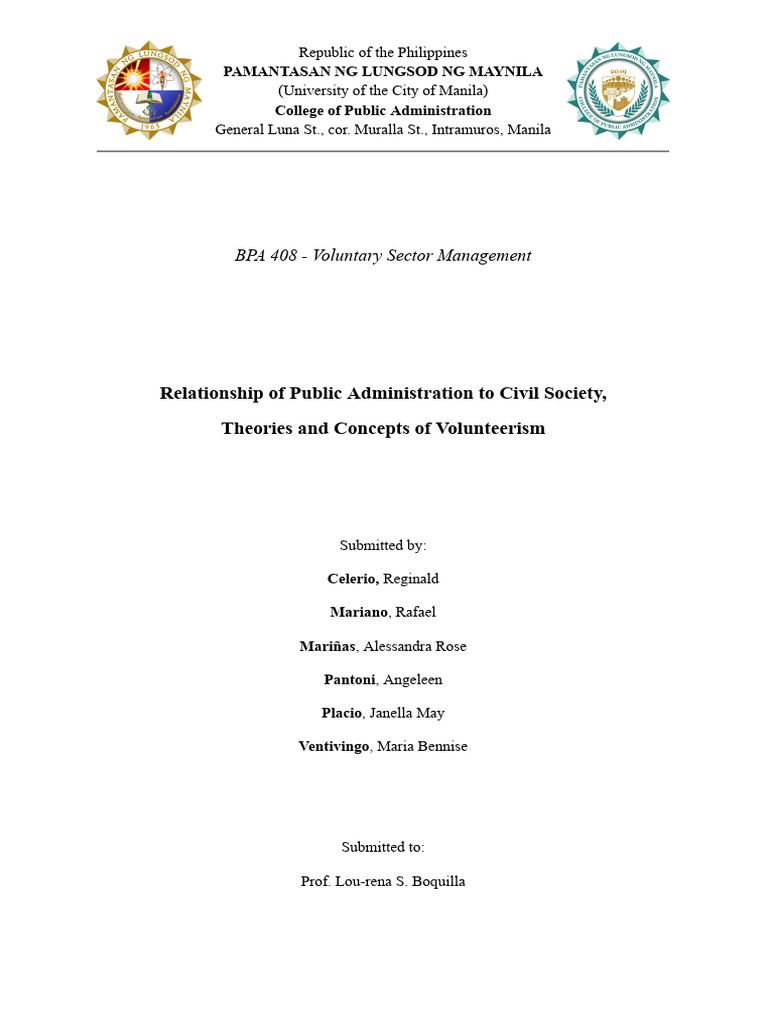 Public Administration and Civil Society Insights | PDF | Volunteering ...