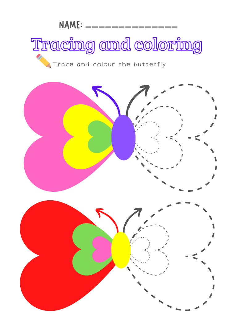 Tracing and Coloring Activities for Kids | PDF