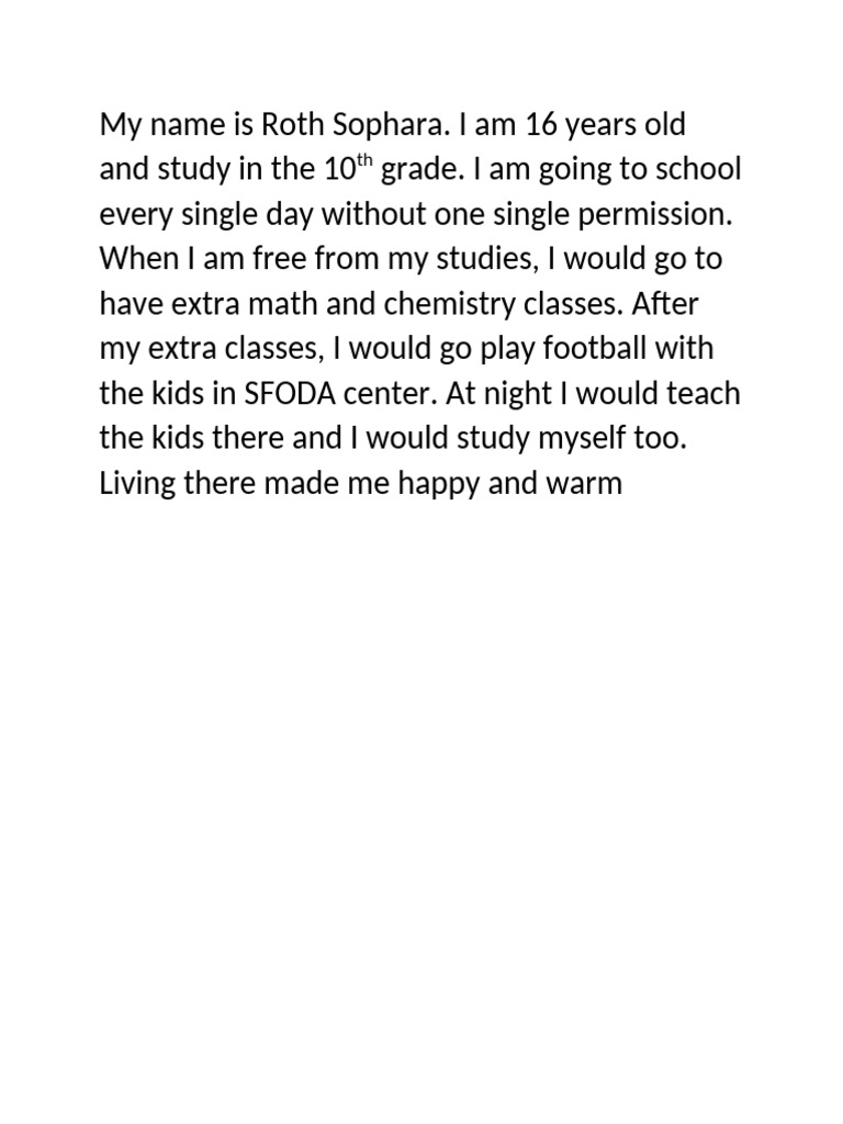 My Name Is Roth Sophara | PDF