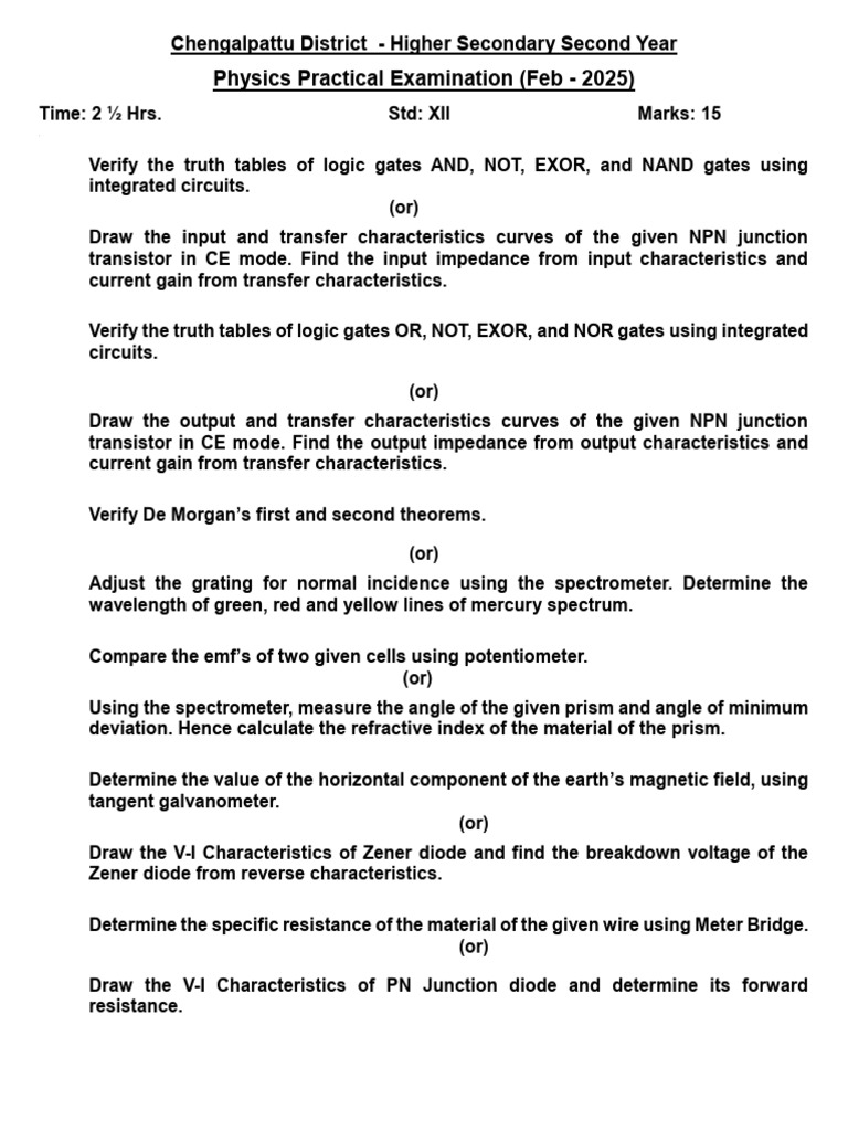 +2 Practical Question Paper | PDF