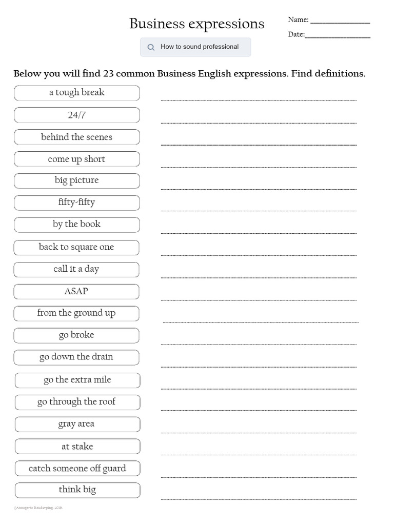 Common Business English Expressions | PDF