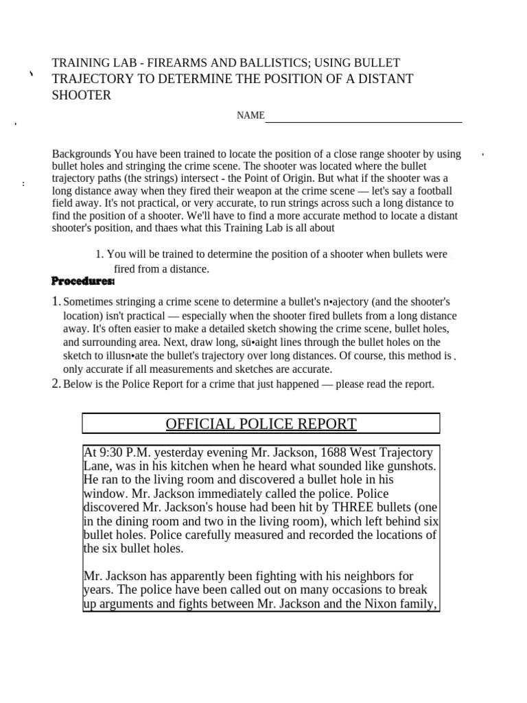 Shooter Positioning via Bullet Trajectory | PDF | Trigonometry | Bullet