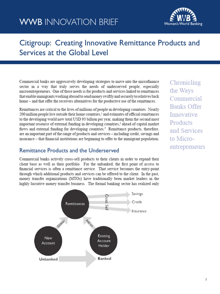 MFG en Paper Citigroup Creating Innovative Remittance Products and ...