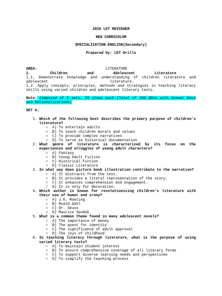 Children and Adolescent Literature Review | PDF | Narrative | Narration