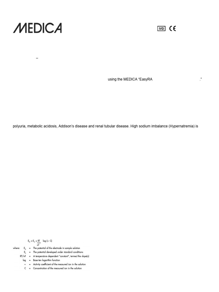 5423 0041 Ise Reagent Pack Na K CL Li Ifu r3 en | PDF | Sodium | Potassium