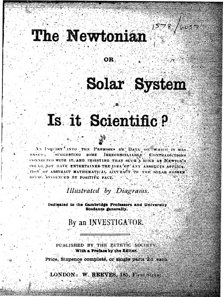 An Investigator - The Newtonian or Solar System - Is It Scientific ...