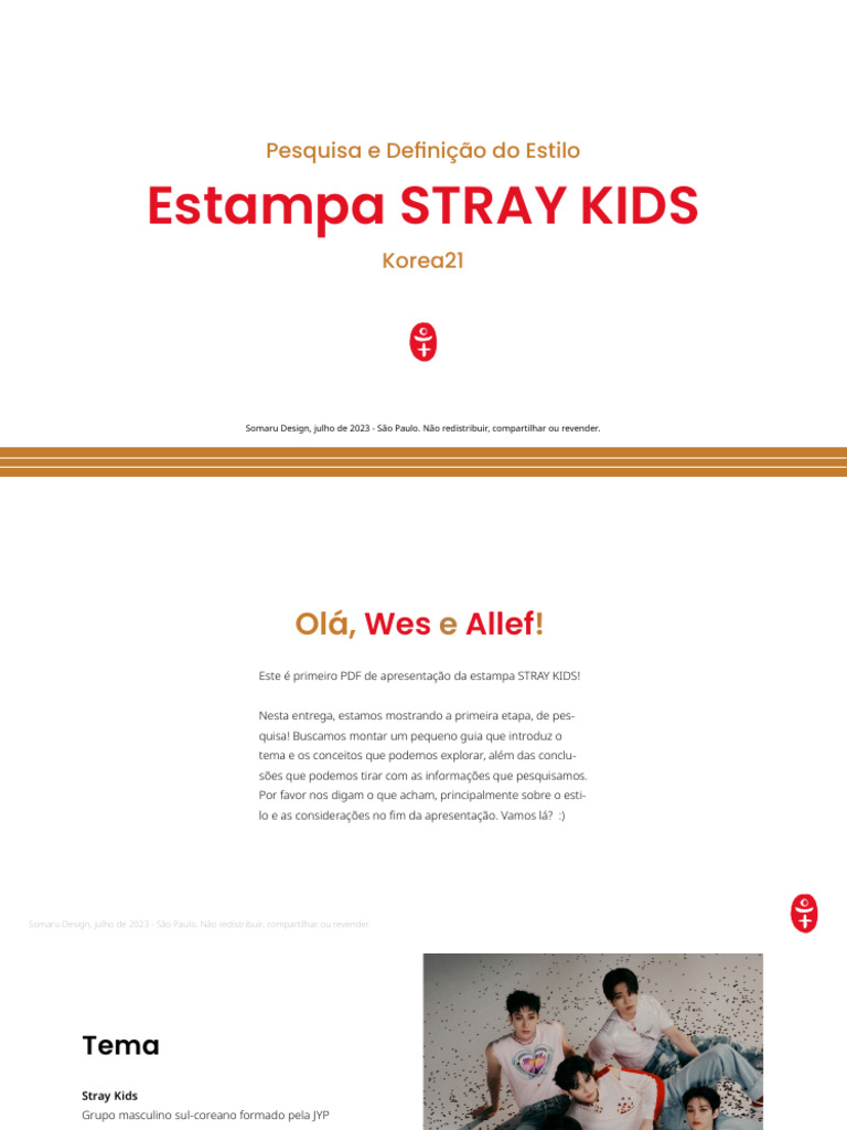 Pesquisa e Estilo - Estampa STRAY KIDS Korea21 - Somaru Design | PDF | Música popular | Música pop