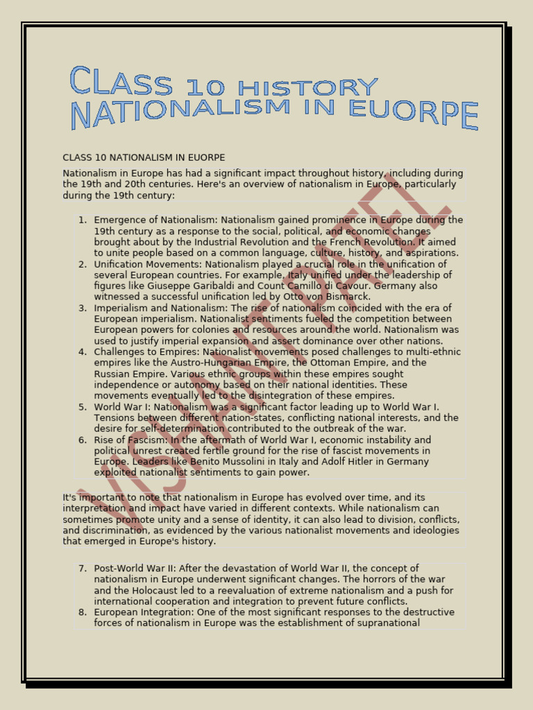 Nationalism in 19th-20th Century Europe | PDF | Nationalism | Identity ...