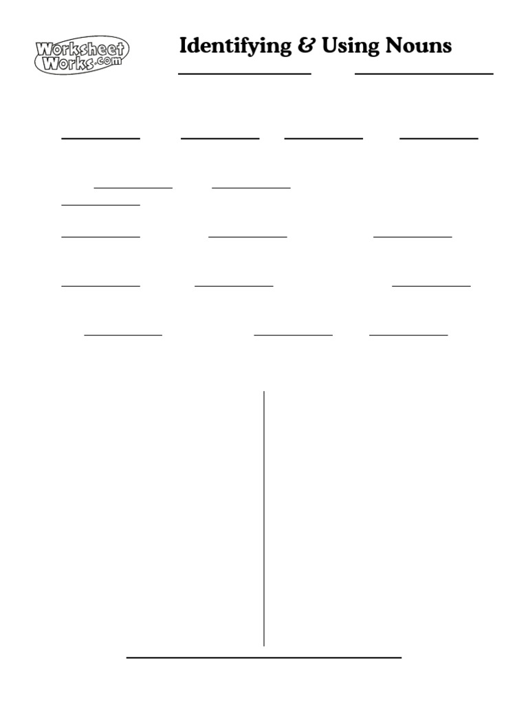WorksheetWorks Identifying Using Nouns 1 | PDF