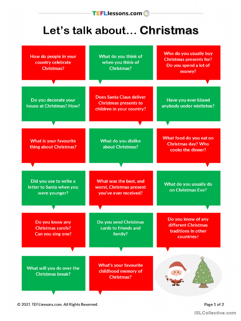 Christmas Speaking Activity | PDF