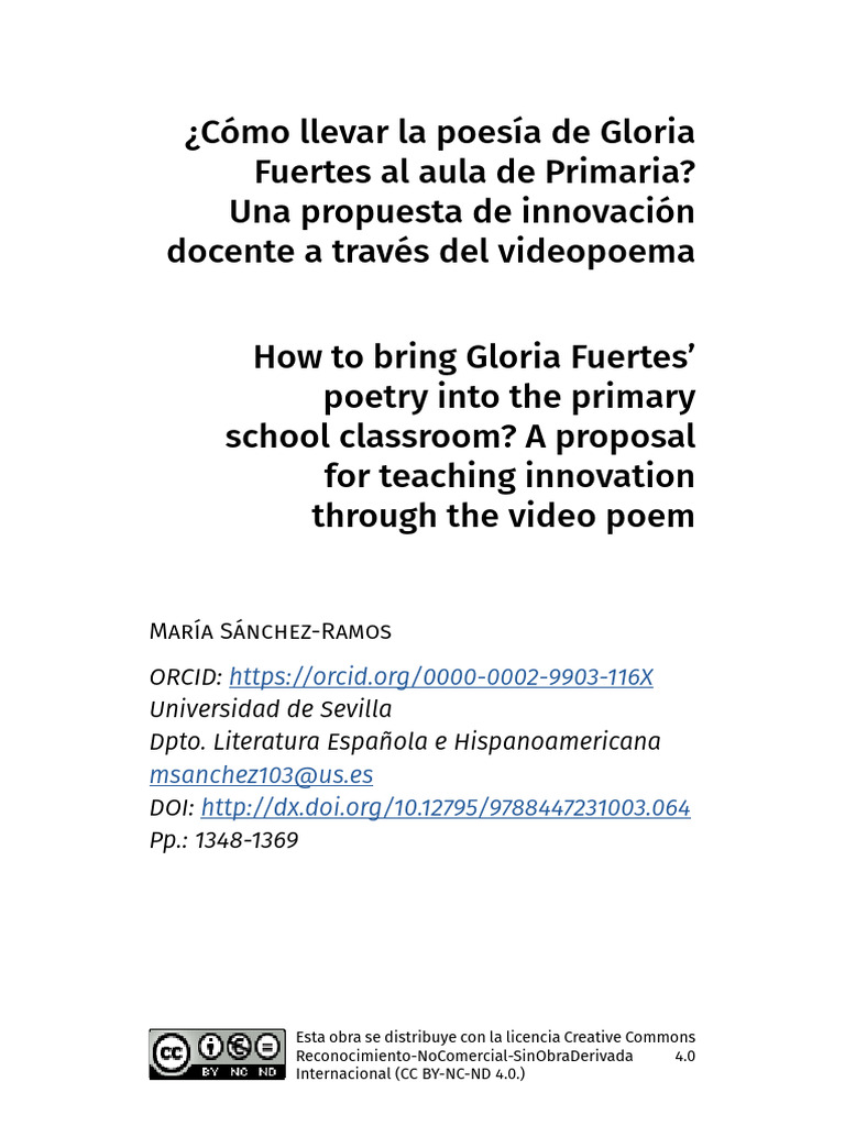 Innovación docente: poesía y videopoema | PDF | Salón de clases ...