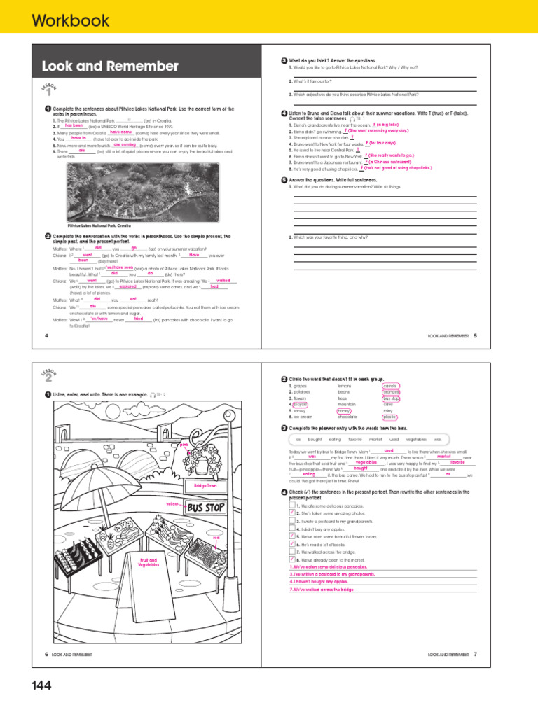 Look Ame l6 Workbook Answerkey | PDF