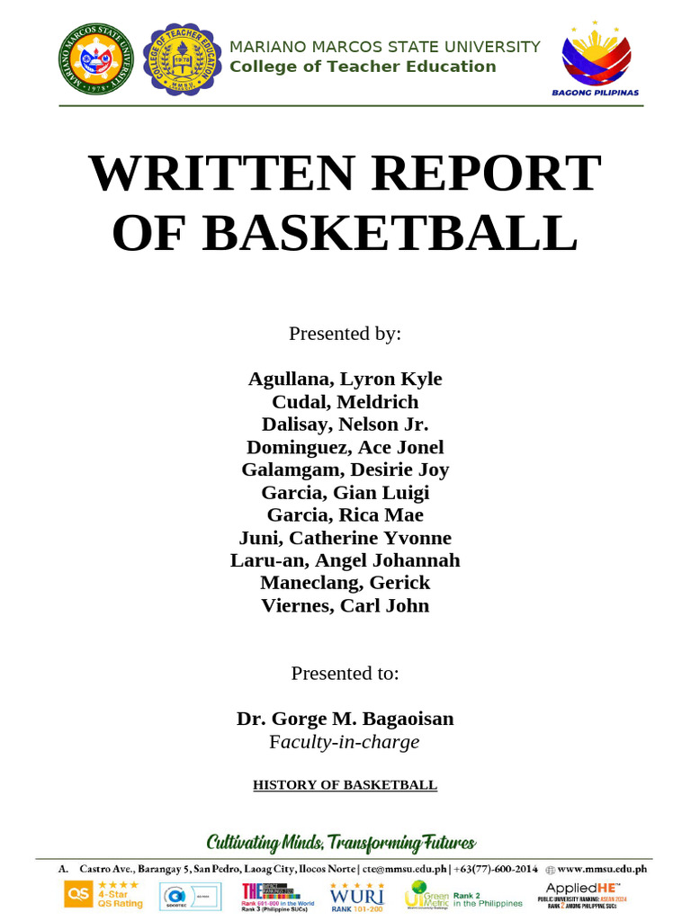 Basketball Report for School | PDF | Sports | Team Sports