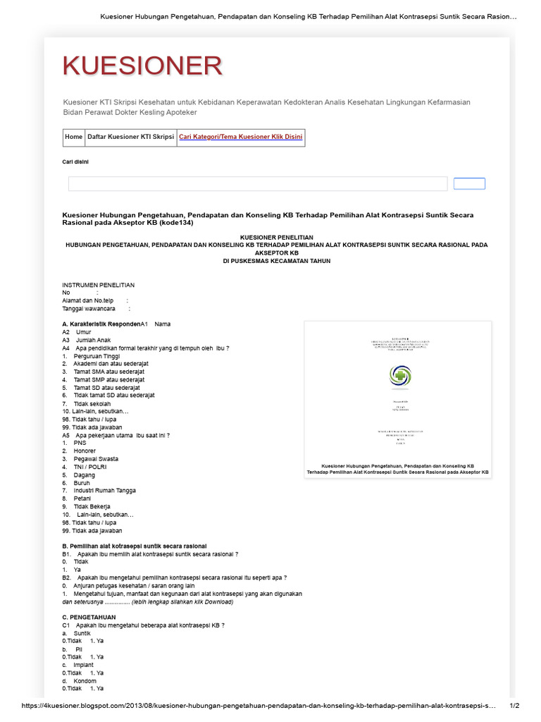 Kuesioner | PDF