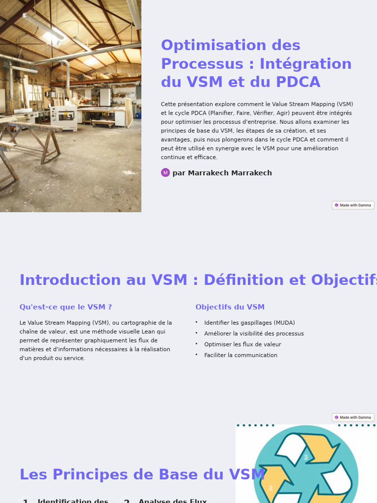 Optimisation Des Processus Integration Du VSM Et Du PDCA | PDF | Qualité | Production et fabrication