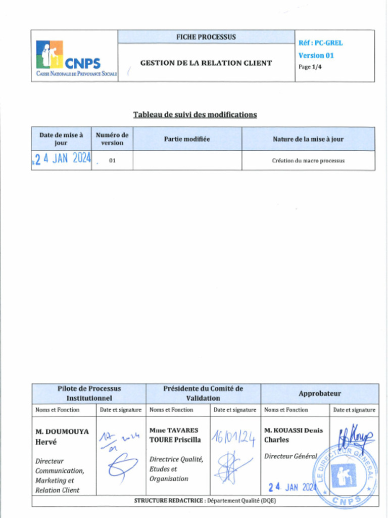 Fiche Processus Grel - Gestion de La Relation Client | PDF