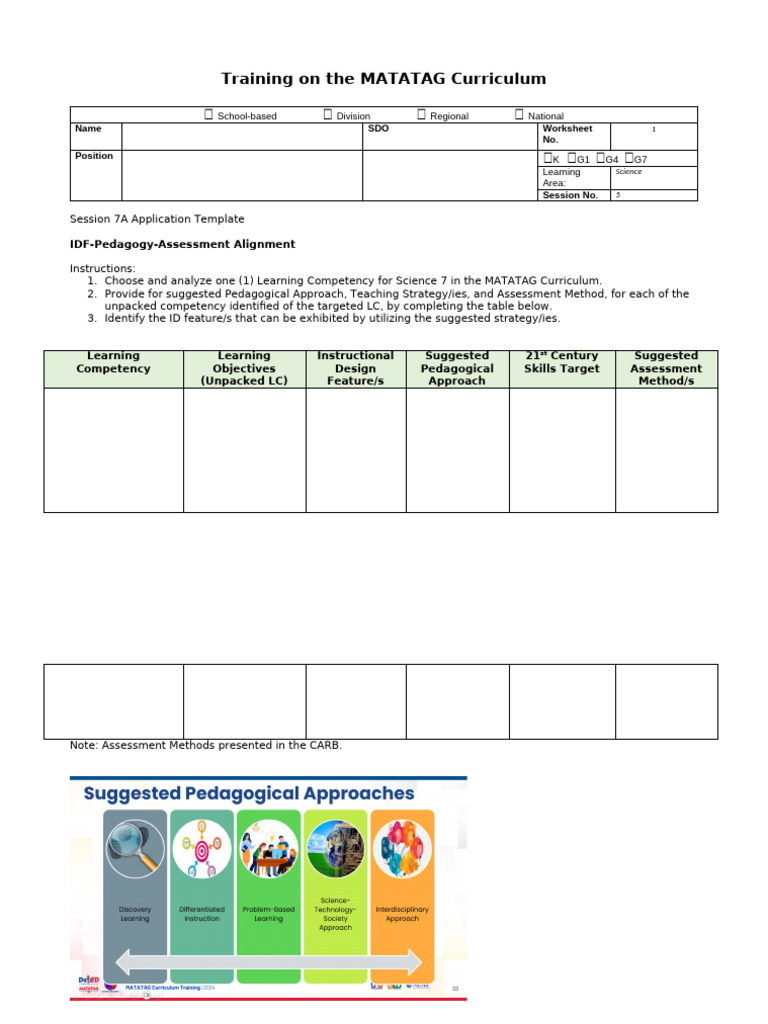 Science 7 - Session 7A Worksheet | PDF