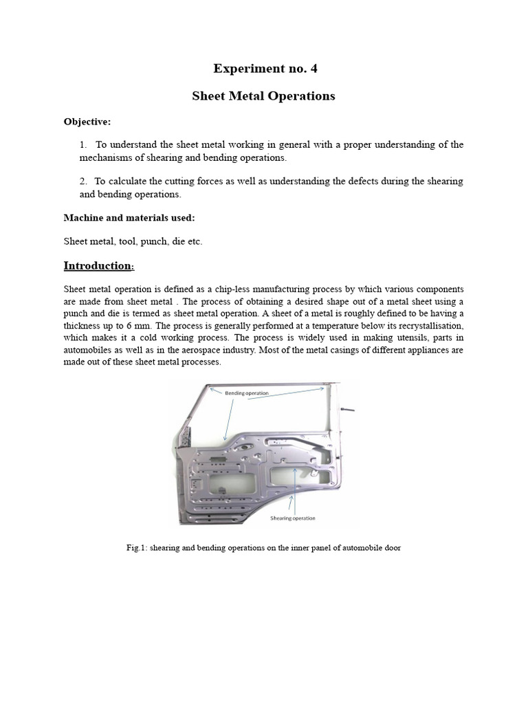 Sheet Metal Working Techniques | PDF | Bending | Sheet Metal