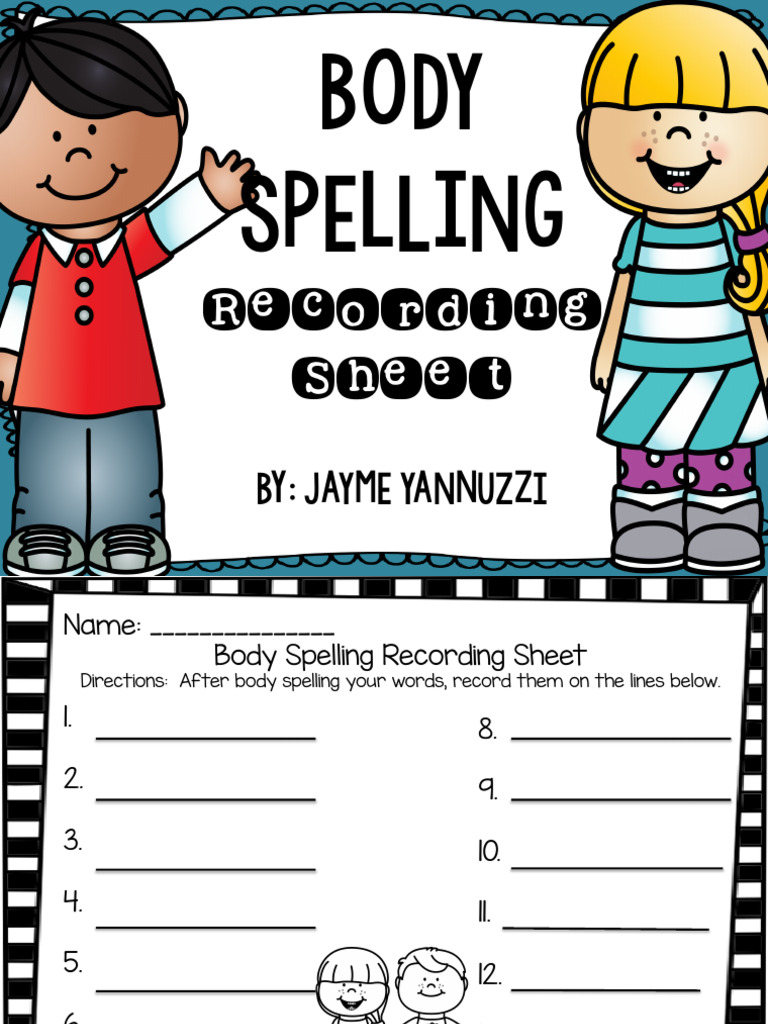 Body Spelling: Recording Sheet | PDF