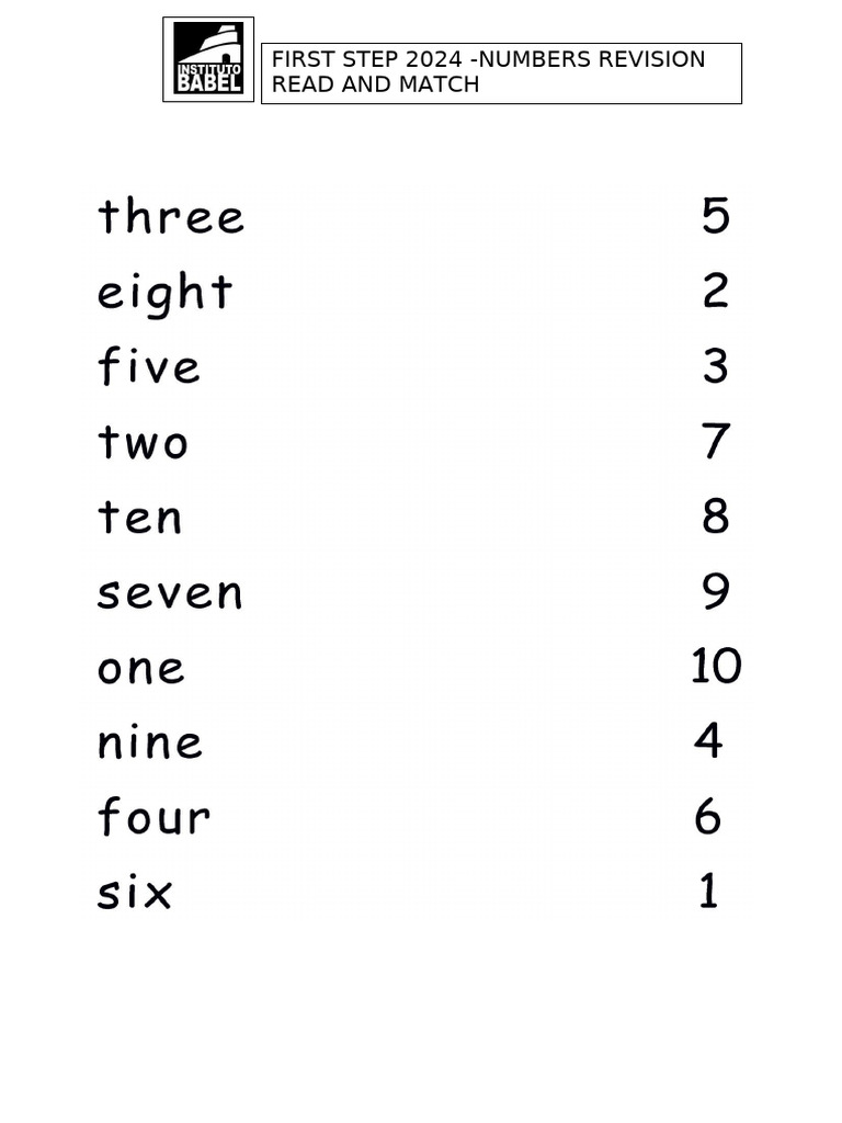Numbers Revision for First Step 2024 | PDF
