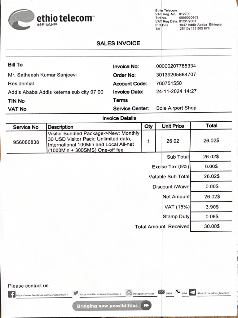Ethio Telecom™ | PDF