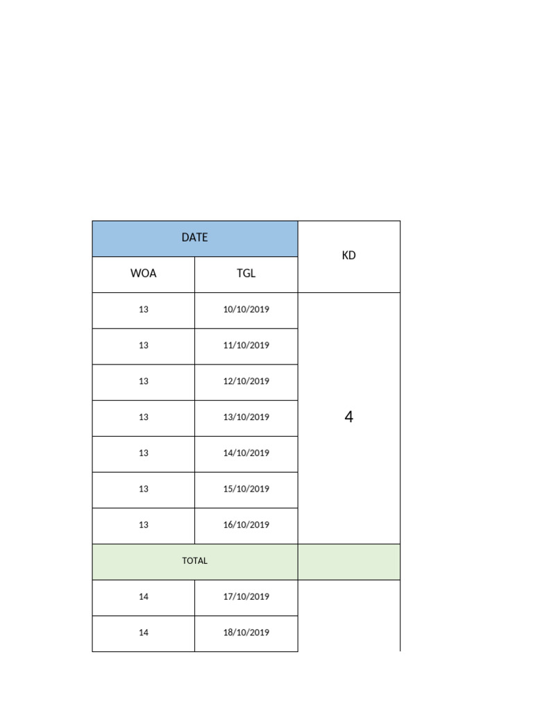 Recording: Date KD WOA TGL | PDF