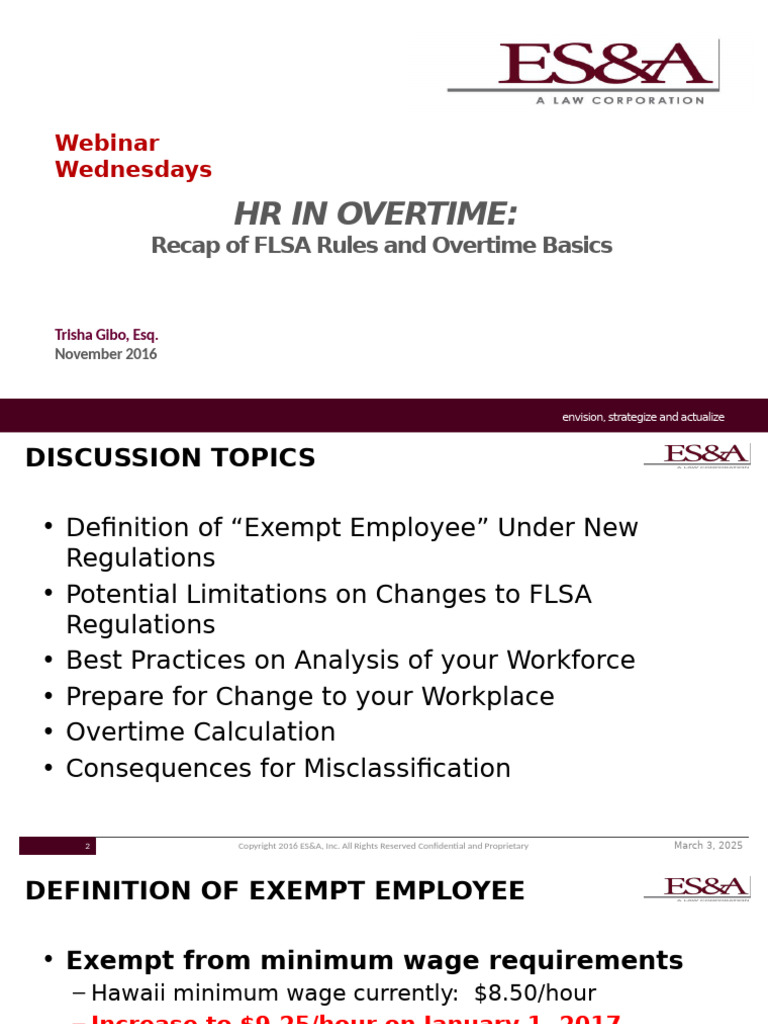 FLSA Overtime Rules Explained | PDF | Overtime | Employment