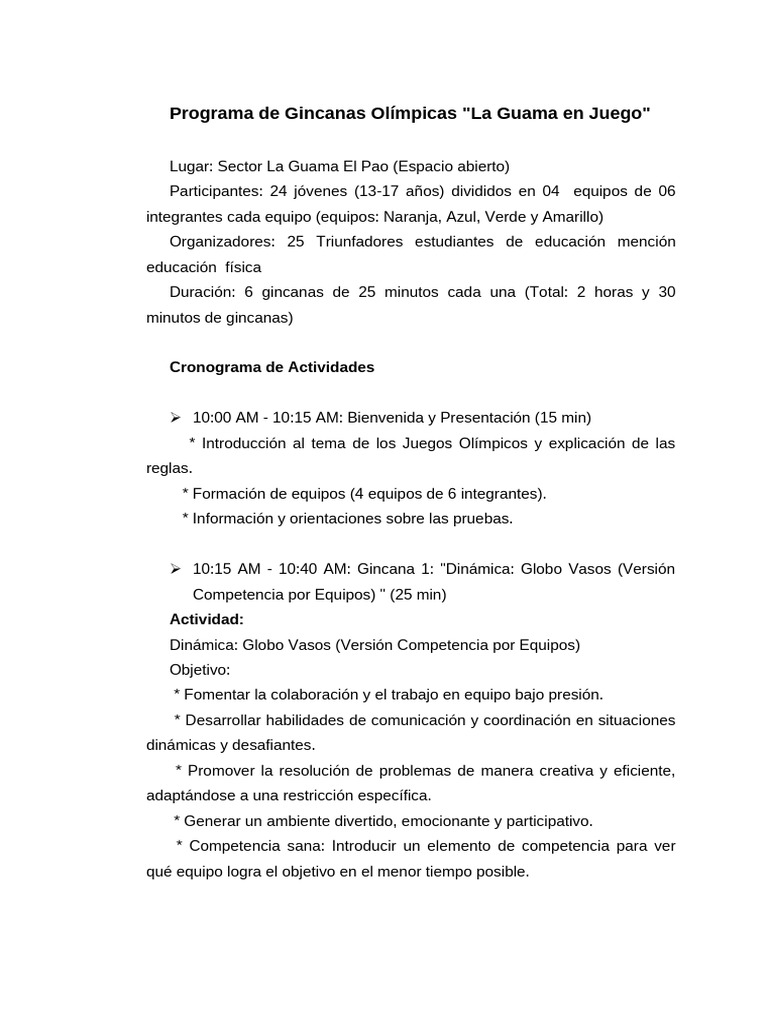Gincanas Olímpicas para Jóvenes en La Guama | PDF | Torre