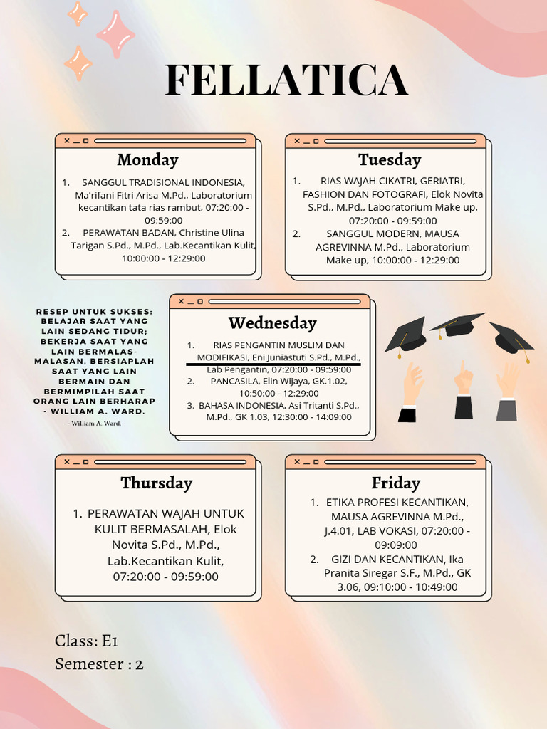 Orange Pastel Cute School Timetable A4 Document (1) | PDF
