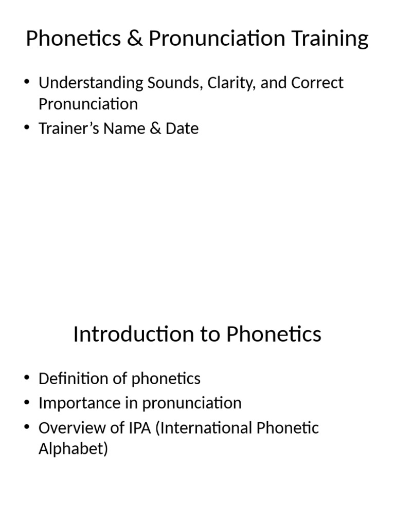 Phonetics & Pronunciation Guide | PDF