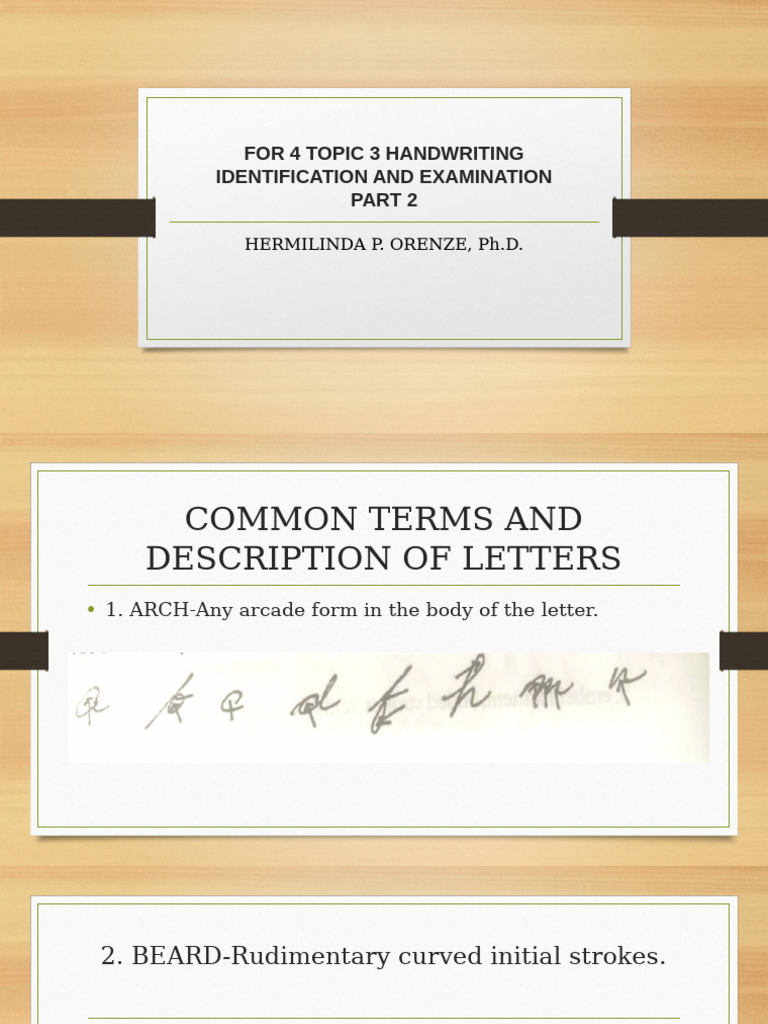 Handwriting Identification Terms Guide | PDF | Motor Coordination ...