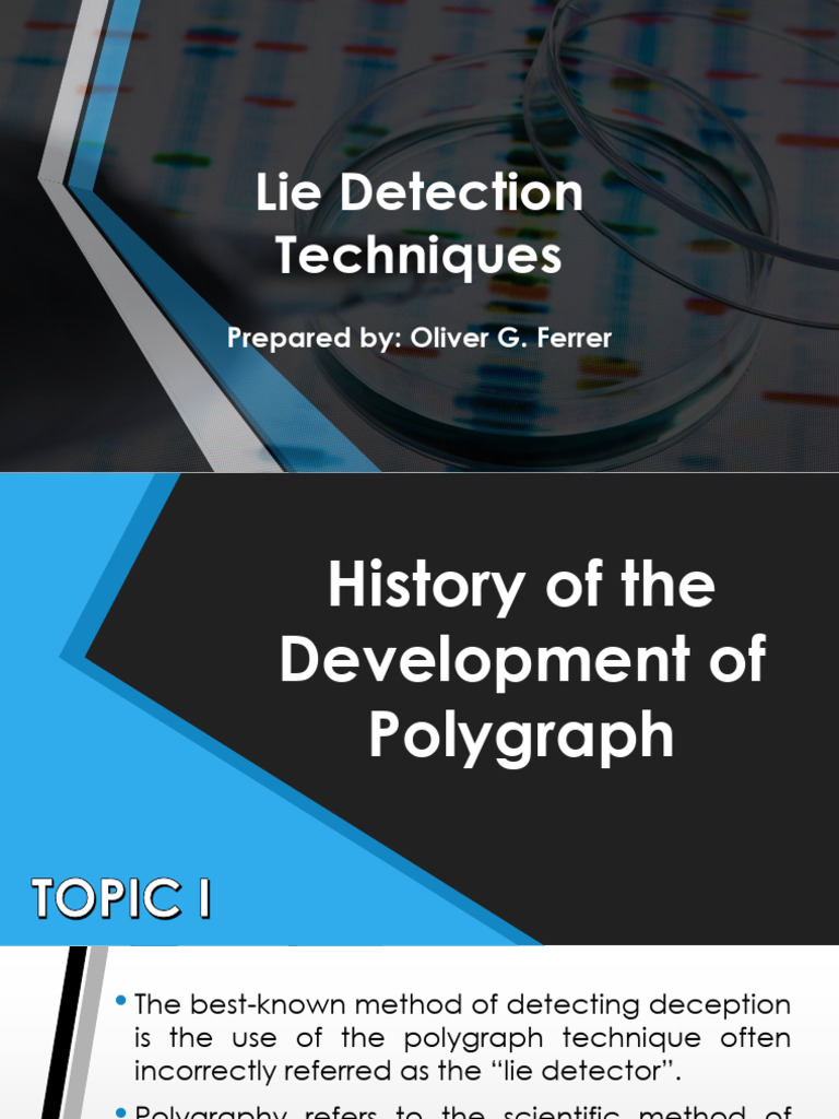 Lie Detection Techniques First Topics | PDF | Polygraph | Hypnosis