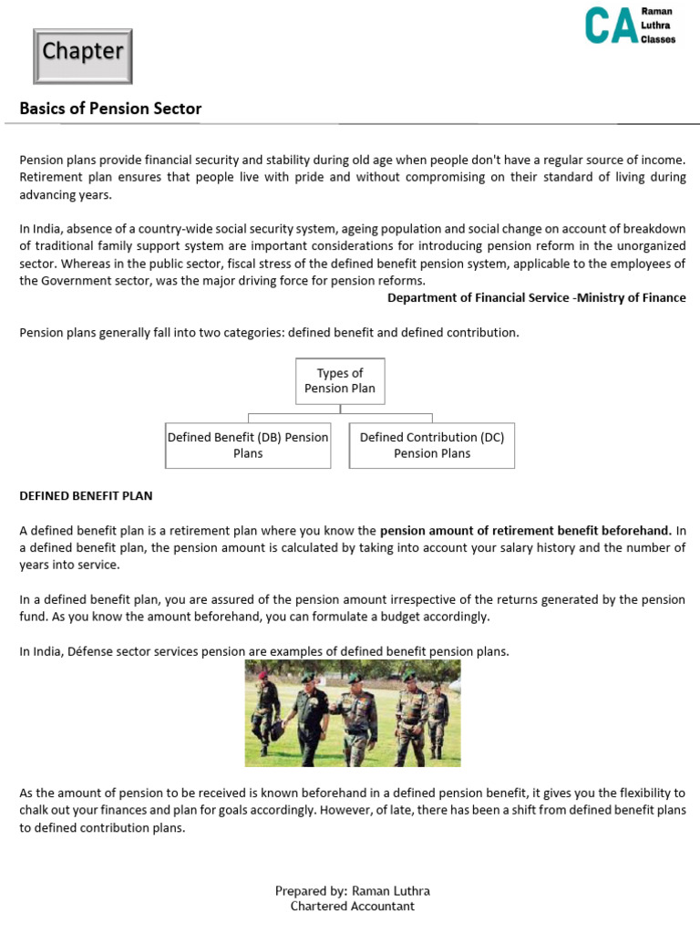Overview of Pension Plans in India | PDF | Pension | Defined Benefit ...