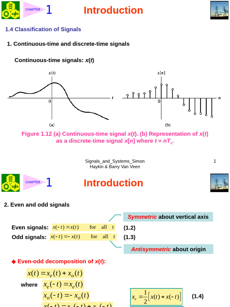 1.2 Classifications of singals | PDF | Phase (Waves) | Mathematical Analysis