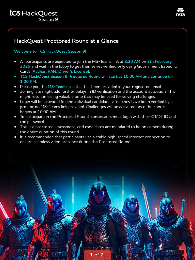 TCS HackQuest Season 9 Guidelines | PDF | Computing | Computer Security